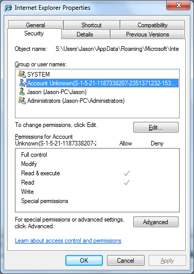 Unknown Account - Windows 7 Forums